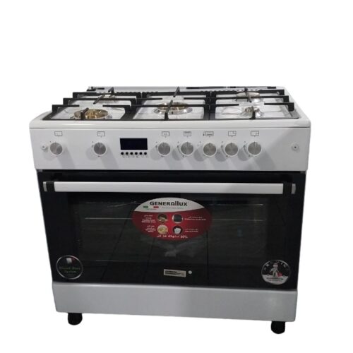 General Matic GE-9056BRWH Gas Cooker – 5 Burners, White – afifkichli